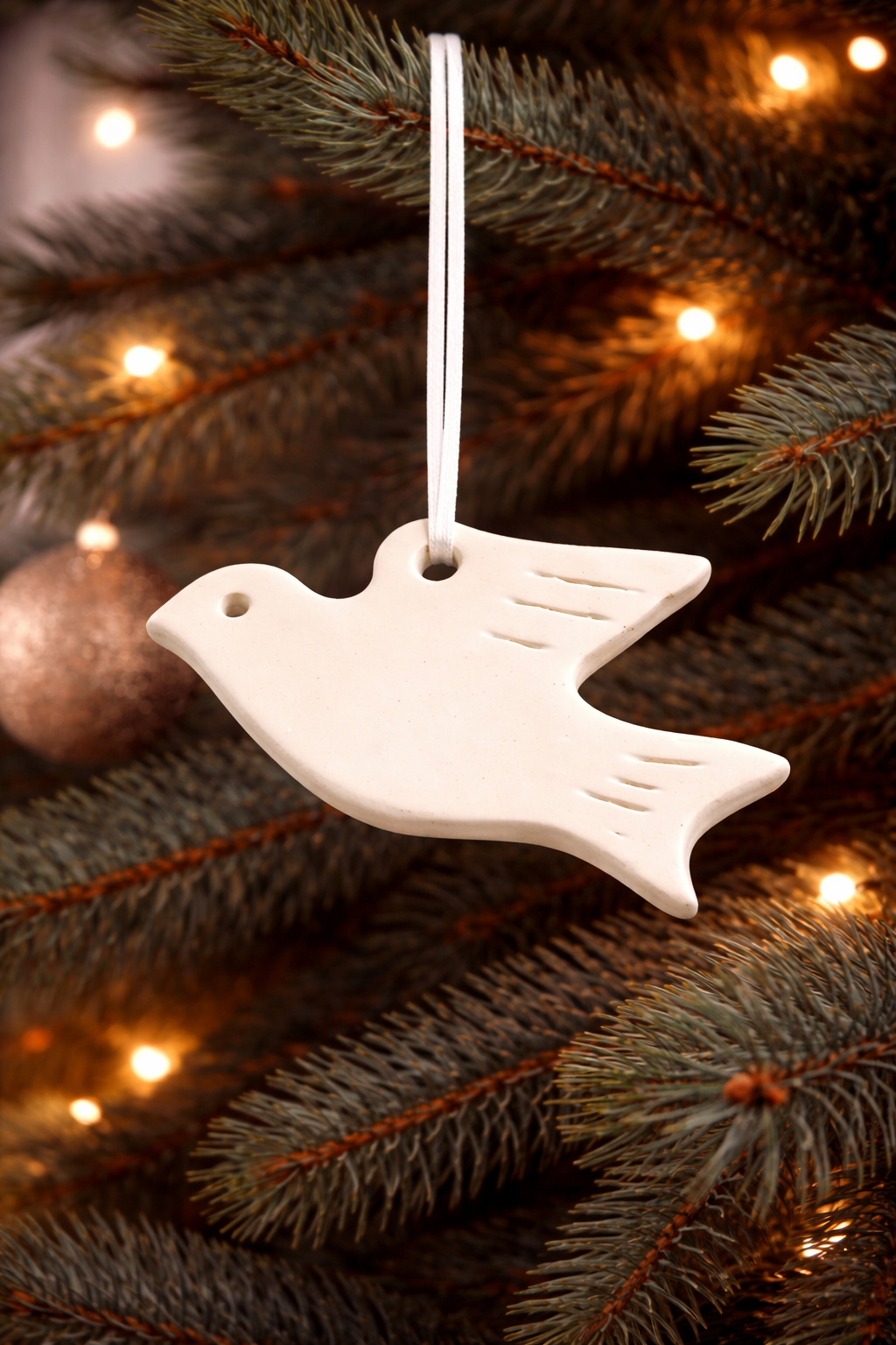 Ornament Dove Raised Wing White *CM – The Brookwood Community